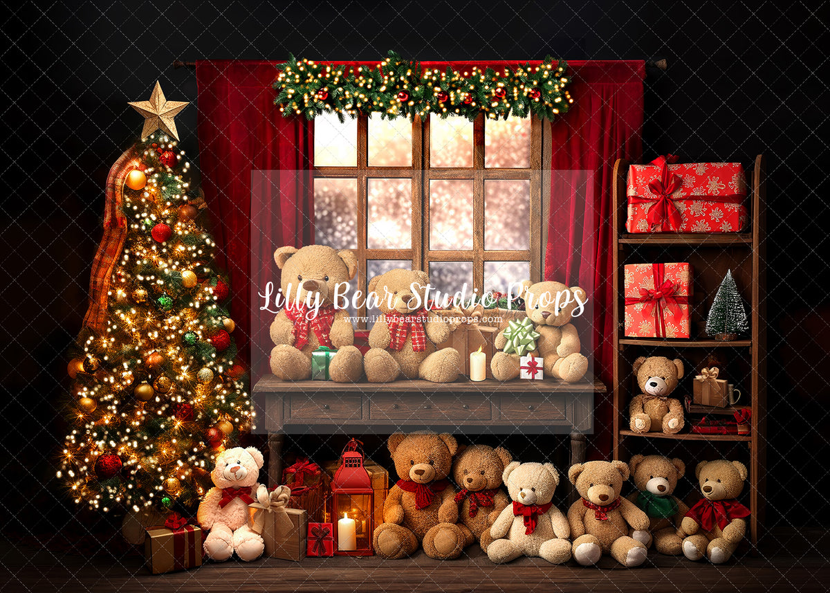 Christmas Teddy Window – Lilly Bear Studio Props