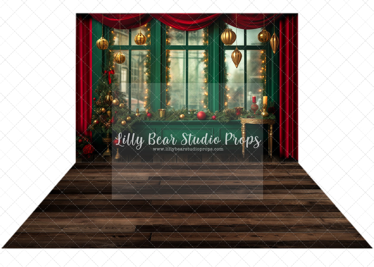 Jolly Christmas Window with Wednesday Brown Wood – Lilly Bear Studio Props