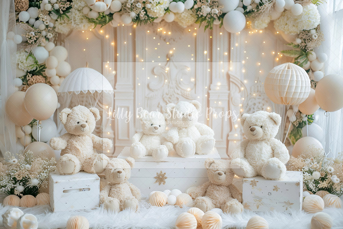 Pretty in White Teddy Bears – Lilly Bear Studio Props